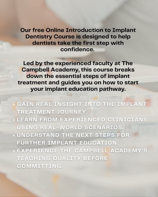 The Year One Implant Course | Learn To Place Straightforward Implants